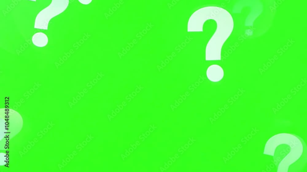 Question marks flying on green screen. Question marks Animation moving ...