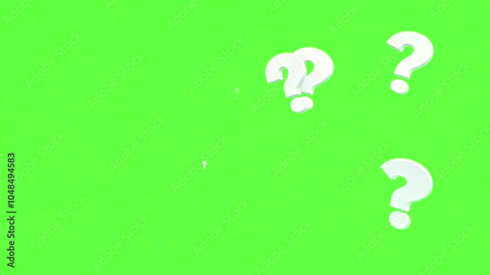 Question marks flying on green screen. Question marks Animation moving ...