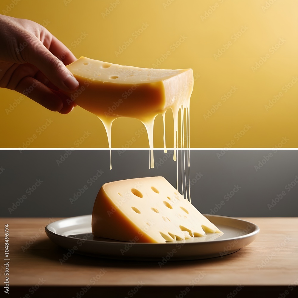 A Sequence Showing The Cheese Slice Transforming From Solid To Melted ...