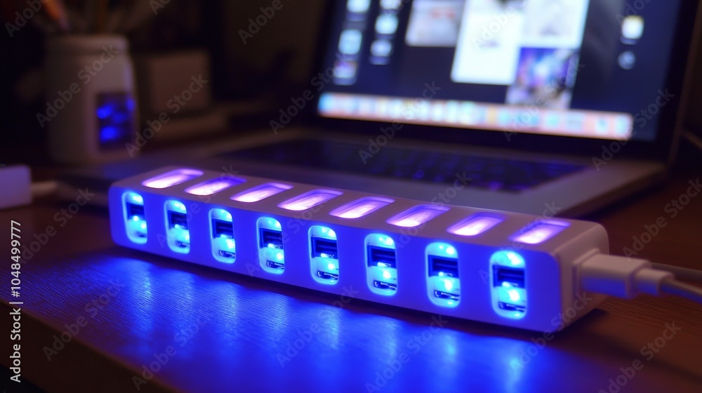 Compact and Illuminated USB Hub:Portable USB Hub with LED Lights ...