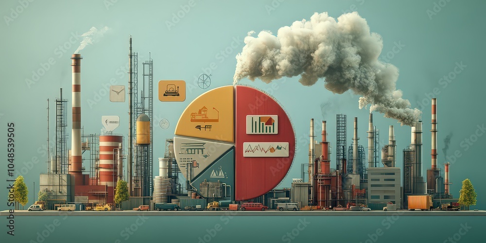 Infographic-style pie chart illustrating different carbon dioxide ...
