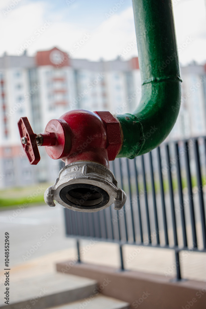 Modern fire hydrant installed in a residential complex for enhanced ...