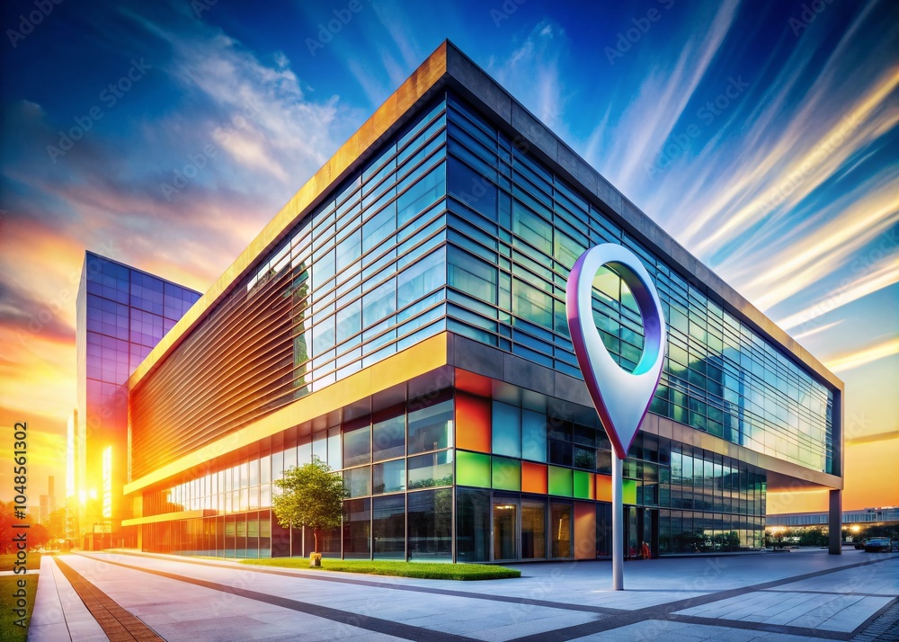 Architectural Photography of a Modern Line Route Map with Pointer ...