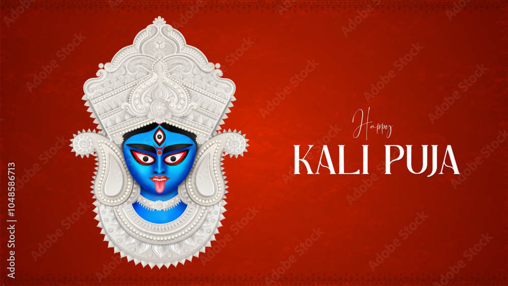Illustration of Goddess Kali in a traditional white headdress with ...