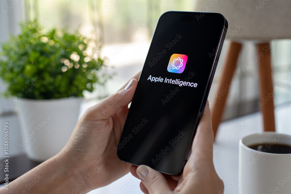 Apple iPhone 15 Pro IOS 18 AI Apple Intelligence Siri Stock Photo ...