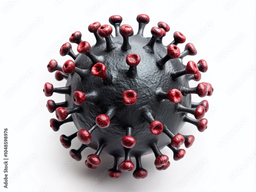 Drone Photography of Black Coronavirus 2019-nCoV Icon Against White ...