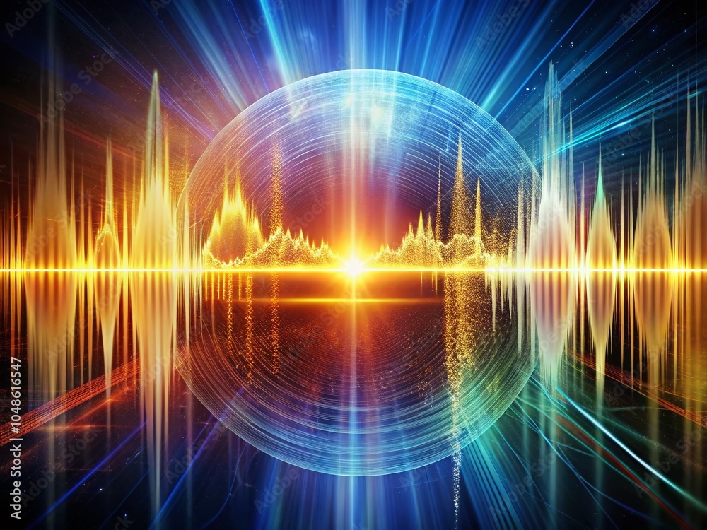 Future Sound Wave Background for Music Studio and Science Design with ...