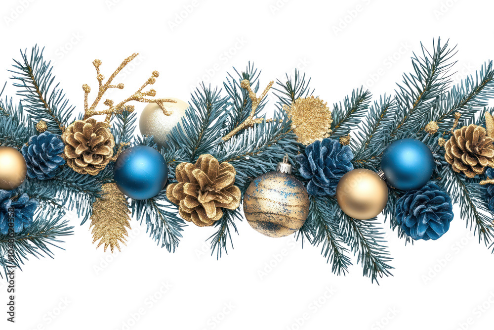 PNG Christmas border decoration conifer blue. Stock Photo | Adobe Stock