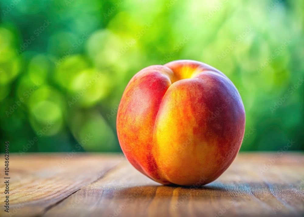 Vibrant Quarter Peach Back View - Flat Vector Illustration with Tilt ...