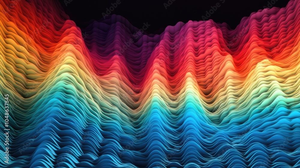 An abstract visualization of earthquake frequency, where a spectrum of ...