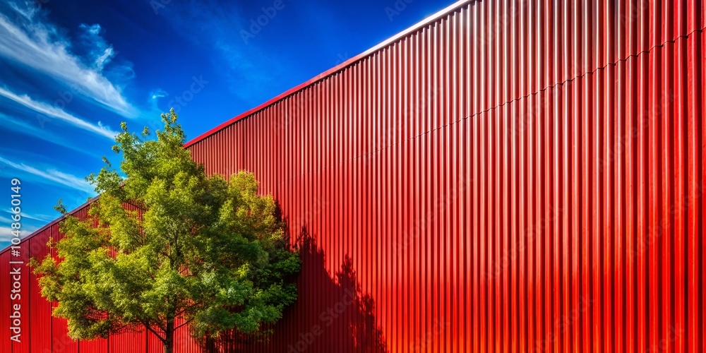 Red Corrugated Galvanised Iron Cladding in Urban Architecture - High ...