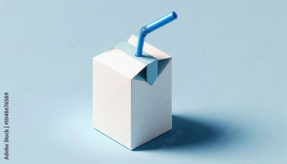 Minimalist beverage packaging design mockup. A white cardboard juice ...