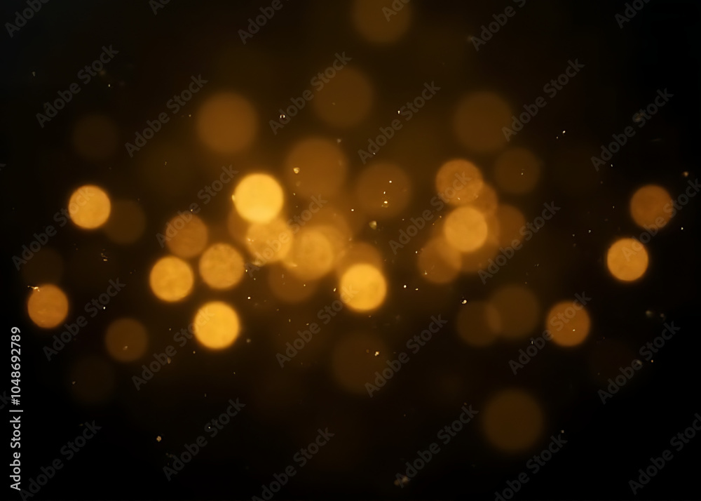 Aesthetic effect created by abstract gold bokeh with black backgrounds ...