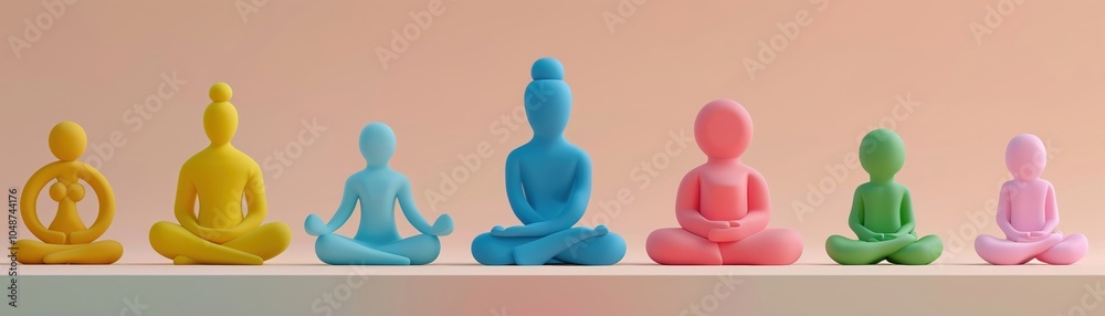 Create a series of 3D clay icons that represent various social media ...