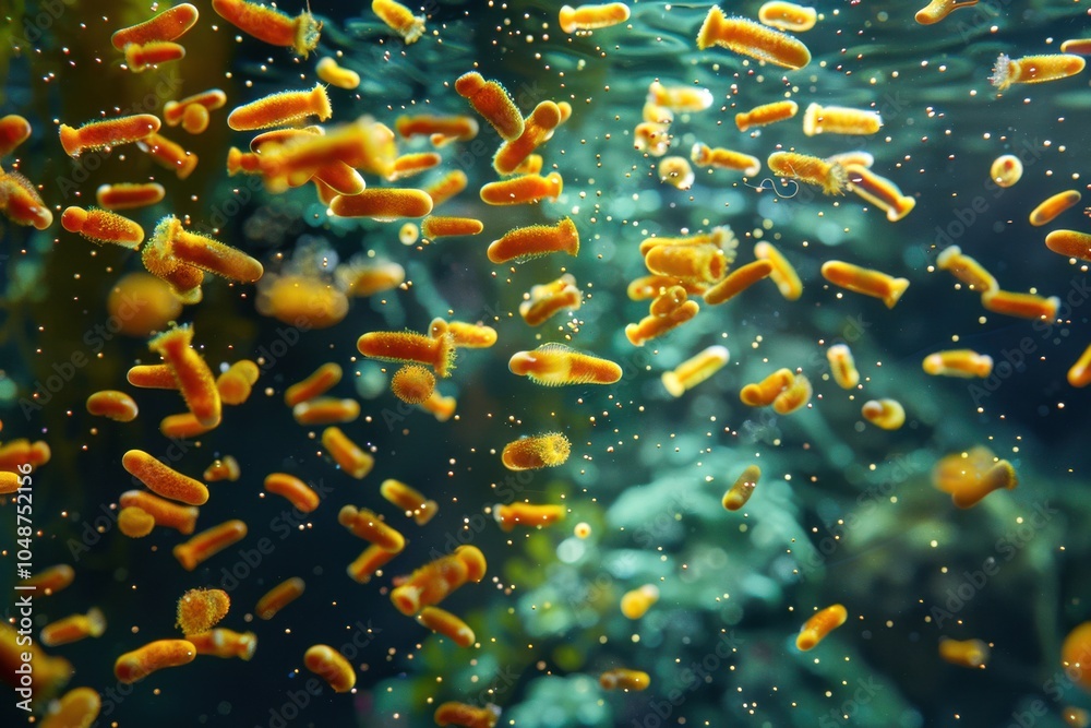 Iron Bacteria: A high-resolution image of iron-oxidizing bacteria in ...