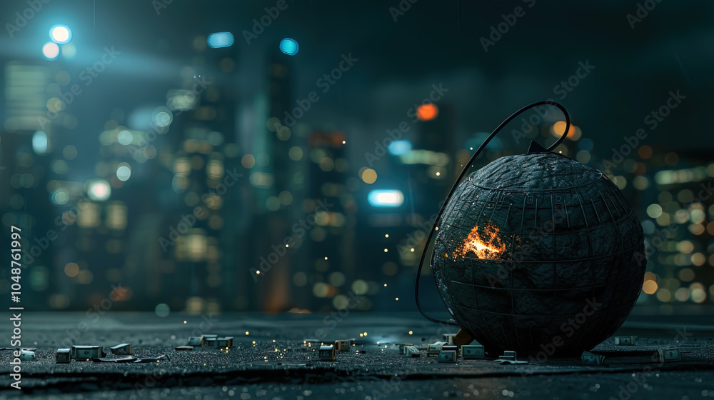 Ticking time bomb with dollar signs, symbolizing the urgency and ...