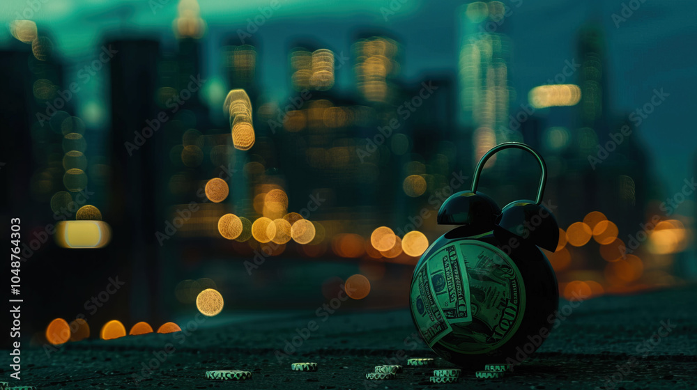 Ticking time bomb with dollar signs, symbolizing the urgency and ...