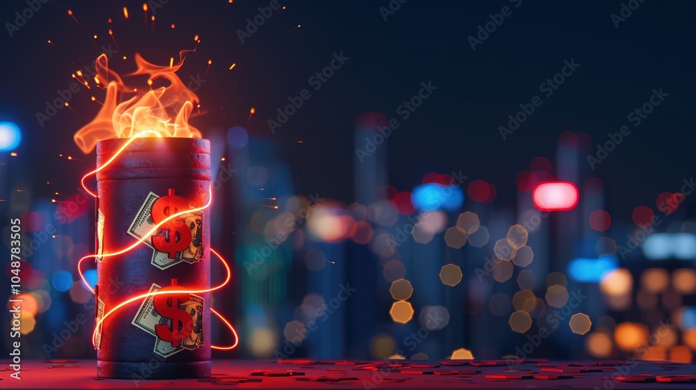 Ticking time bomb with dollar signs, symbolizing the urgency and ...