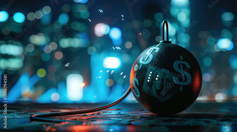 Ticking time bomb with dollar signs, symbolizing the urgency and ...
