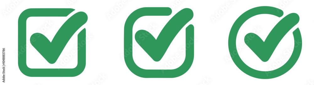 tick mark with checkbox icon. green checkmark sign for app, ui, website ...