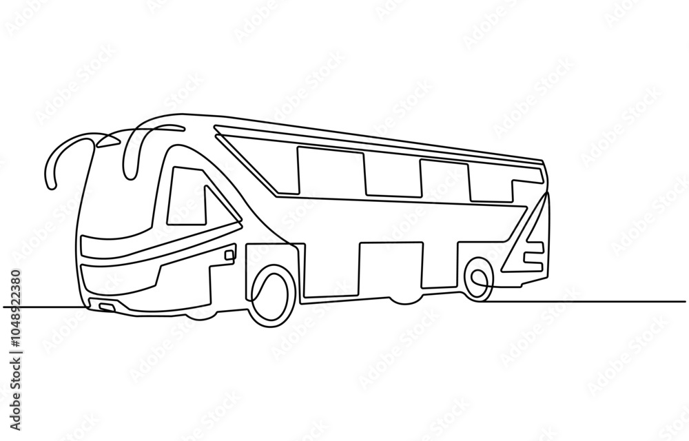 continuous one line drawing of a beautiful school bus. educational ...