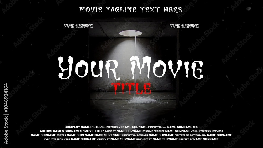 Horror Movie Intro Title with Description for Trailers Stock Template ...
