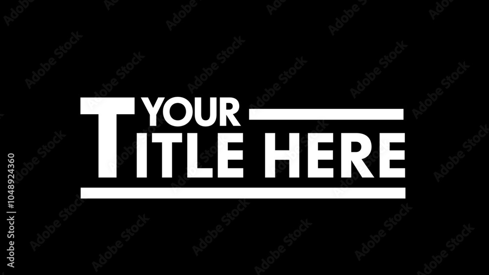 Modern Black & White Title Animation Stock Template | Adobe Stock