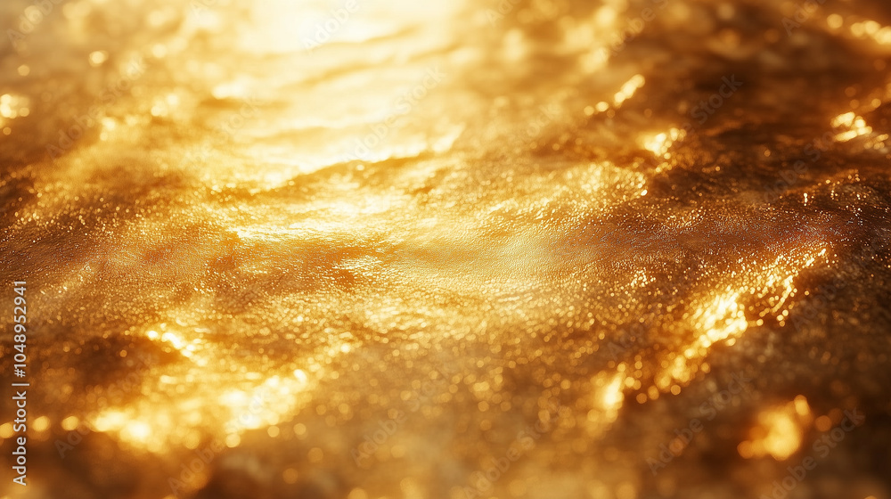 Luxurious Gold Metallic Surface with Reflective Light Effect Stock ...