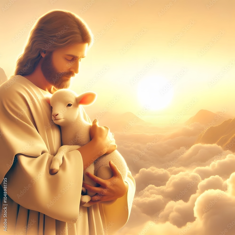 Jesus and his sheep, religion, love, shepherd, god, christ ...