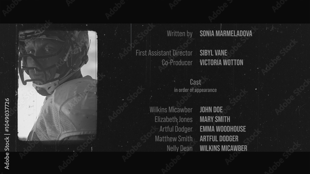 Old Fashioned Film Credits Roll Template Stock Template | Adobe Stock