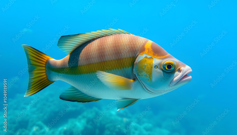 Schoolmaster snapper fish (lutjanus apodus) in Caribbean waters ...