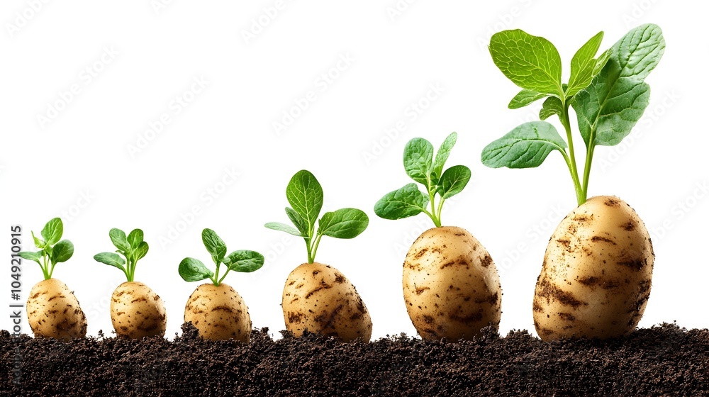 Detailed diagram illustrating the complete life cycle of a potato plant ...
