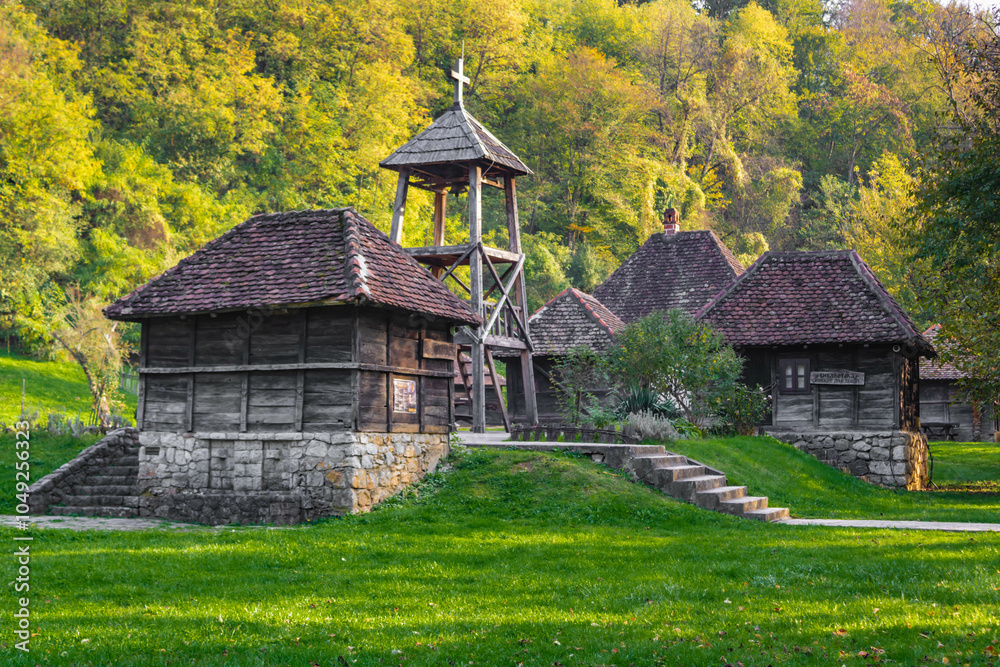 Loznica, Serbia - October 23rd 2024: Etno-complex Trsic, native village ...