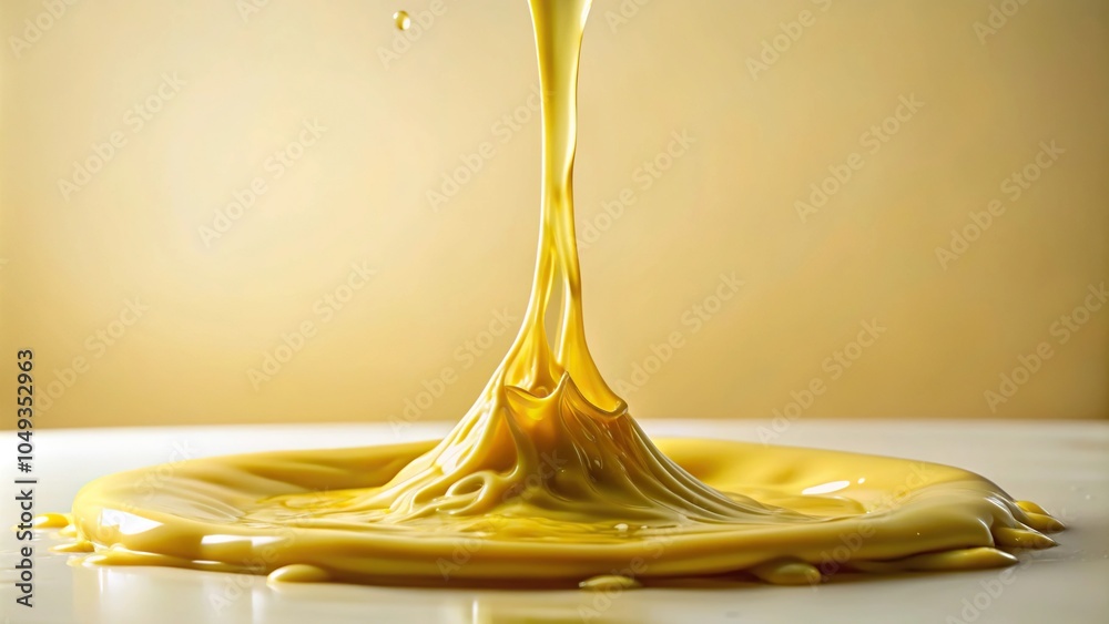 Thick, slow-moving slime drips down a vertical surface, creating a pool ...