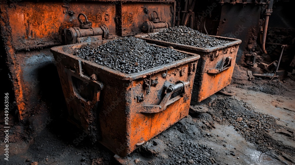 Electrolytic cells used in the zinc refining process at an industrial ...