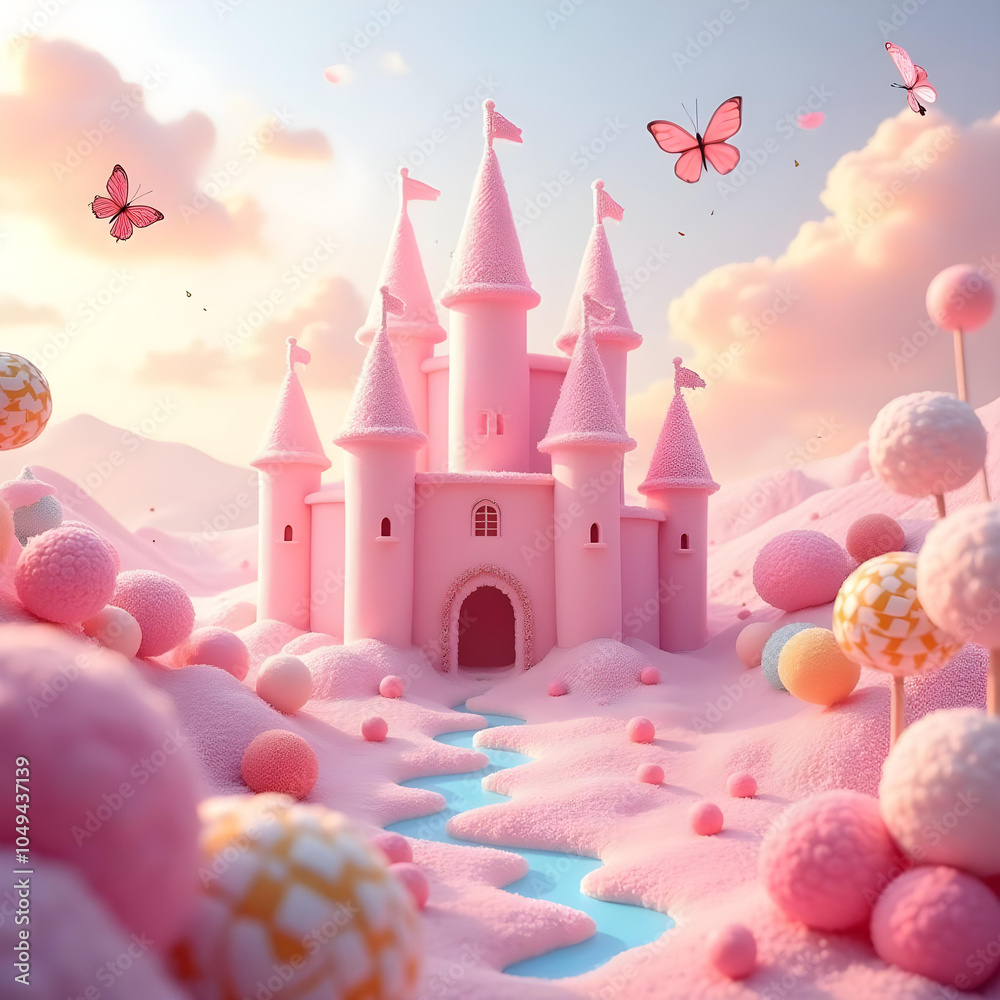 Candy Kingdom Fantasy: Pink Cotton Candy Castle, Chocolate Rivers ...