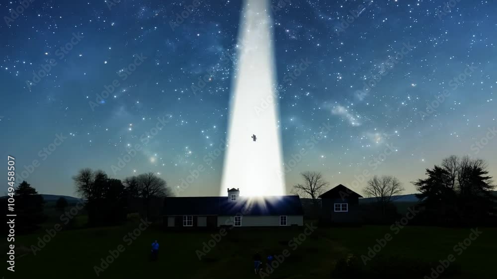 night sky ufo lights alien Terrifying abduction flying saucer spaceship ...