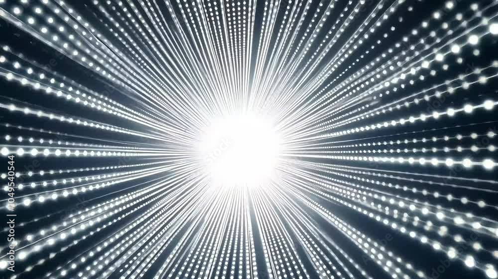 A burst of bright, radiant light emanates from a central point ...