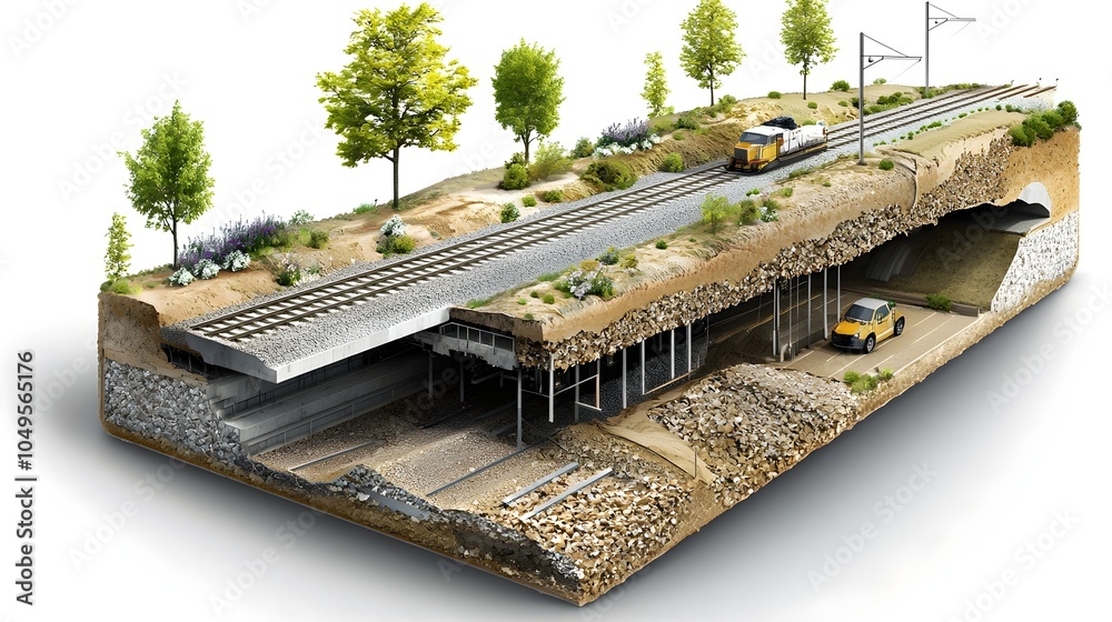Detailed cross section showcasing the layered structure and components ...
