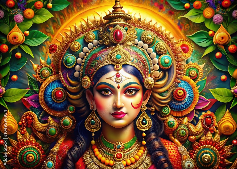 Maa Durga in Vibrant Colors: Generative AI Art for Festivals and ...