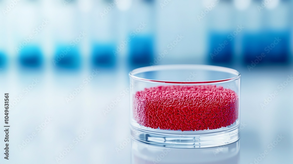 Micrological lab monitoring biofilm formation in bacteria front view ...