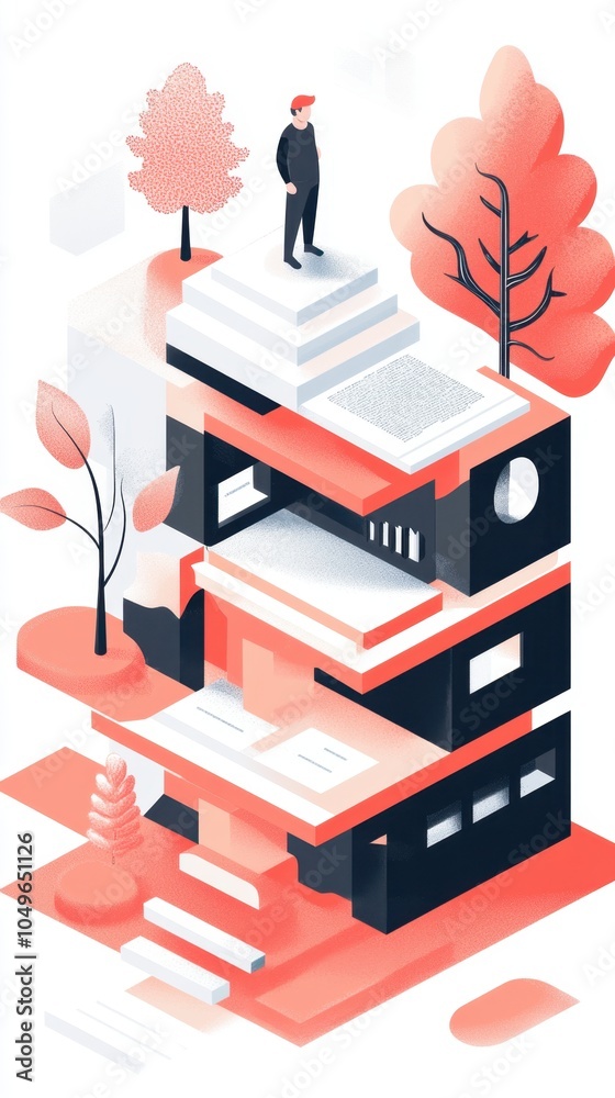 Visual representation of creative thinking process in minimal flat ...