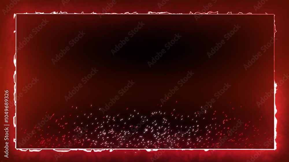 neon border frame, red, glowing border, rectangle, square, frame, black ...