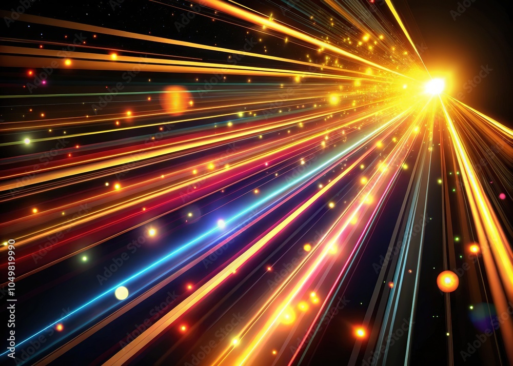 Breathtaking animation features luminous spots and trails in motion on ...