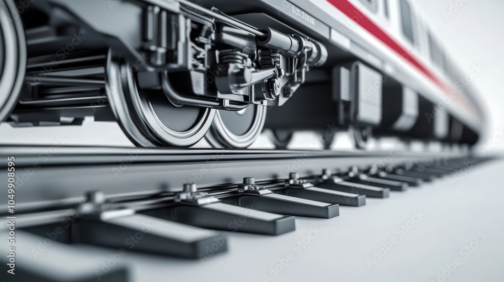 high-speed train's wheels on the track, illustrating the engineering ...