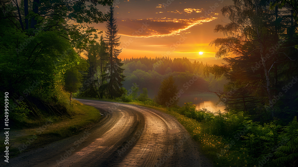 sunset in the woods,beautiful sunset in the woods,Sunny forest,sunset ...