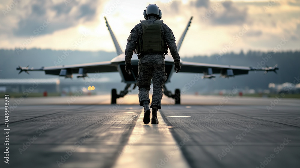 Photo & Art Print The fighter jet, a symbol of military strength, sits ...