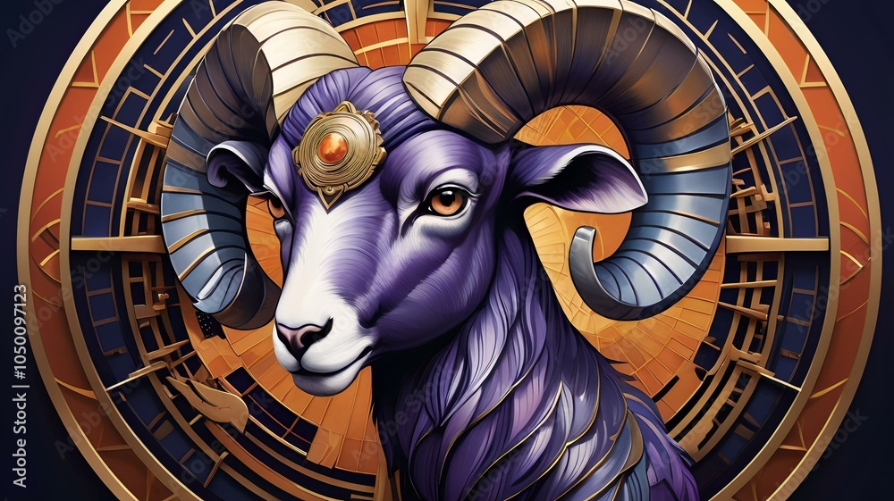 Aries Zodiac Fire Sign in Art Deco Style - Horoscope and Astrology ...