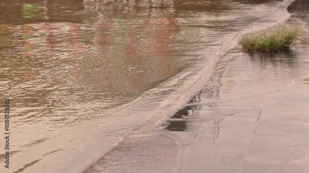 High water levels after the typhoon: bodies of water overflow onto the ...