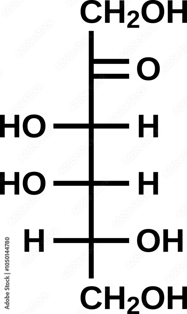 D-Tagatose structural formula in Fischer projection without carbon ...